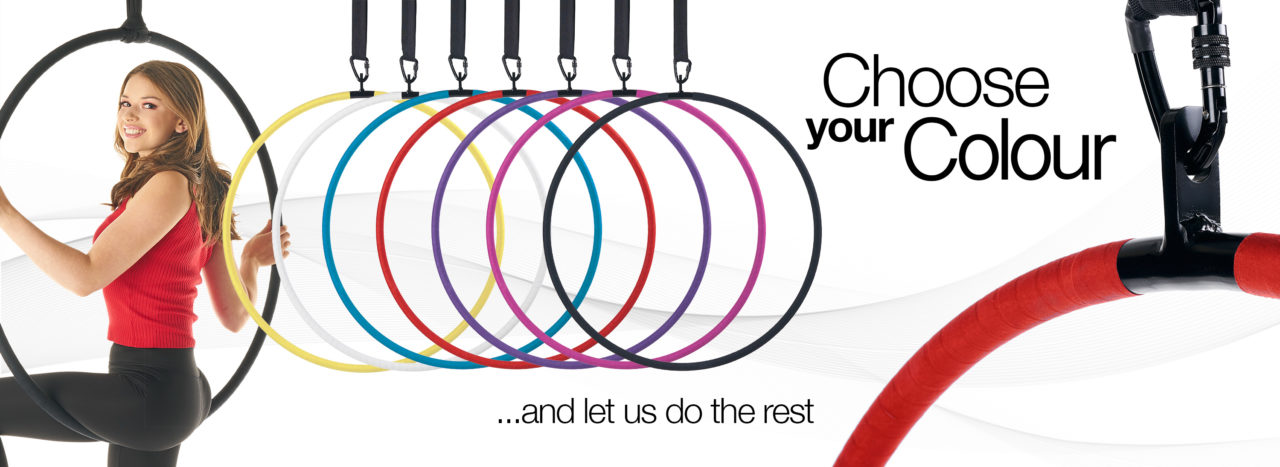 British made aerial hoops, accessories and more. Free UK shipping